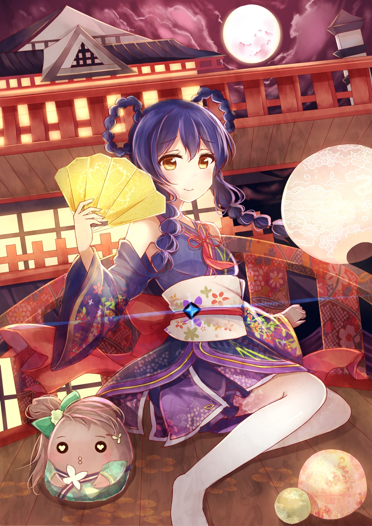 tsukimi (xiaohuasan) love live! love live! (series) sonoda umi japanese clothes pantyhose ...